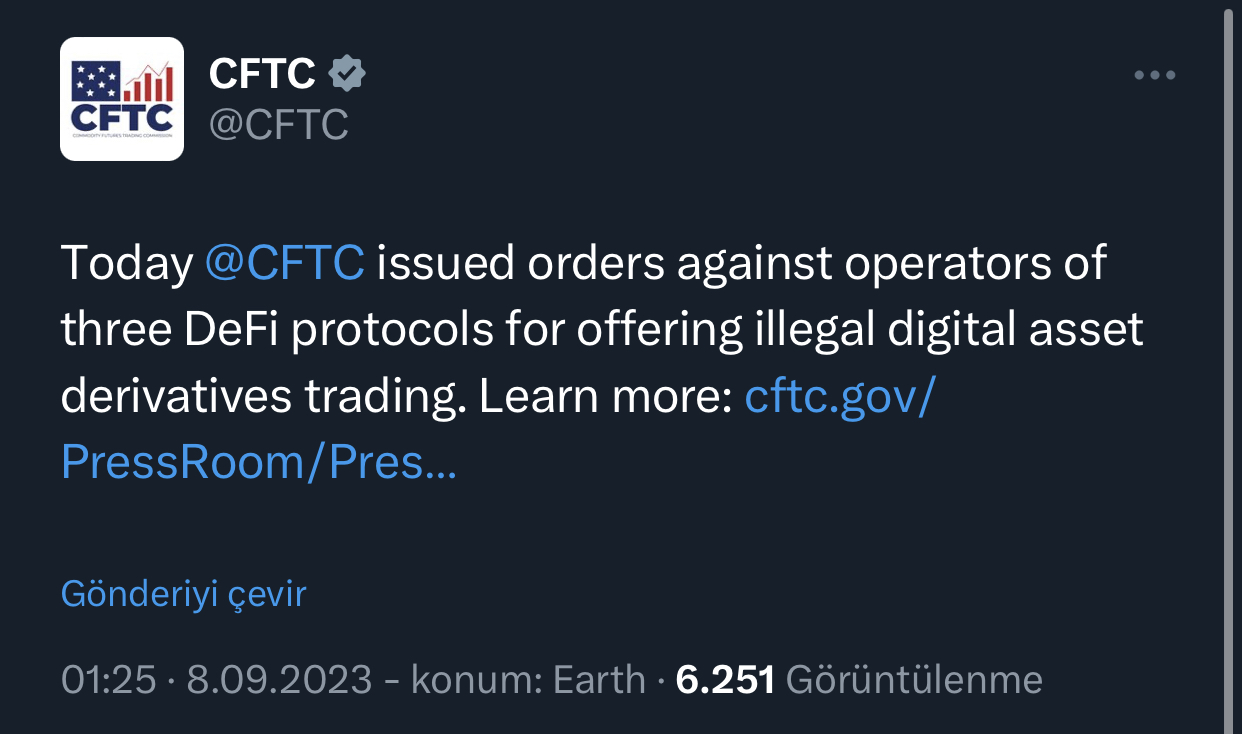 CFTC, 3 DeFi Protokolüne Yaptırım Uyguladı!